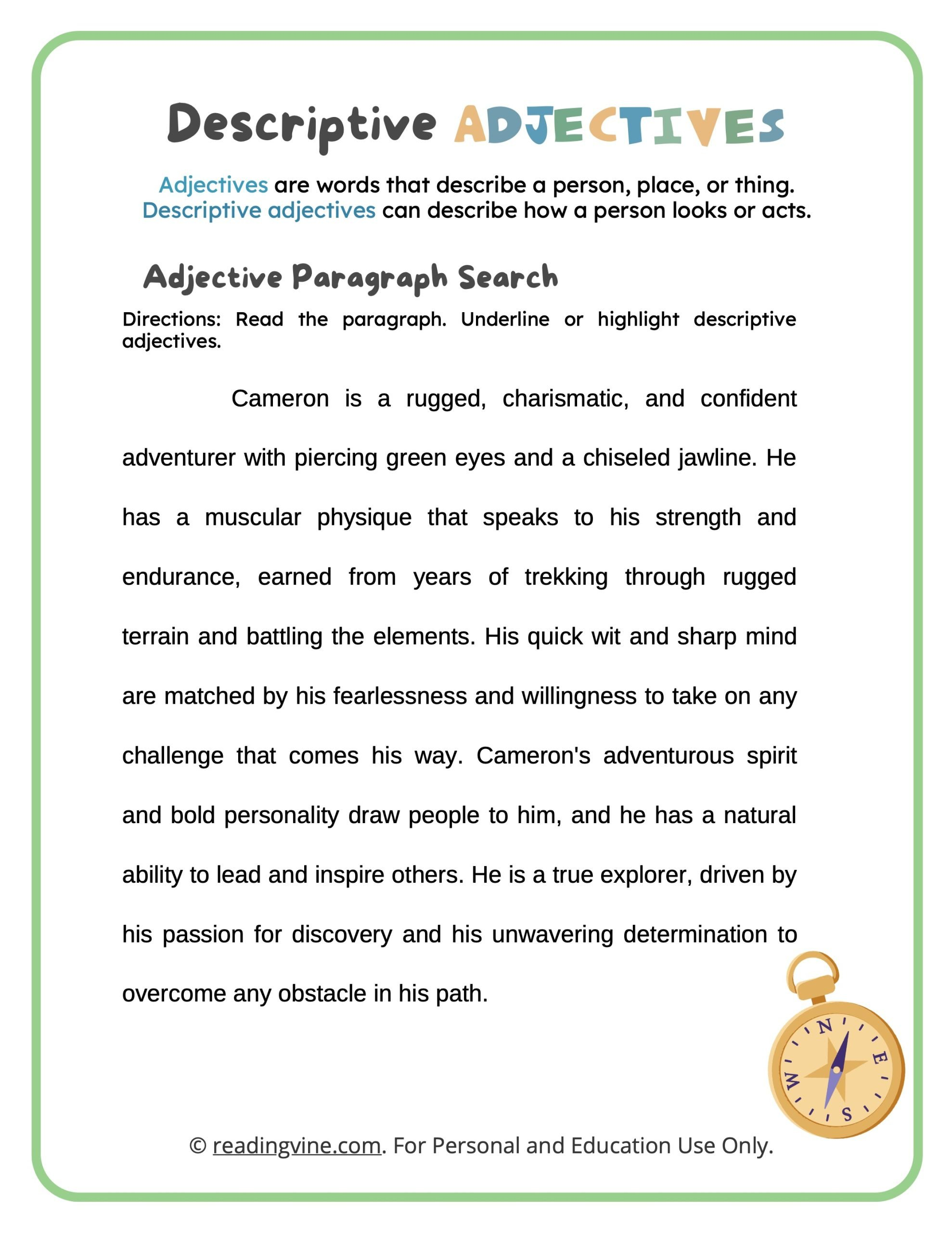 3.1 Descriptive Adjectives Worksheet Answers - Adjectiveworksheets.net 3.1 Descriptive Adjectives Worksheet Answers - Adjectiveworksheets.net